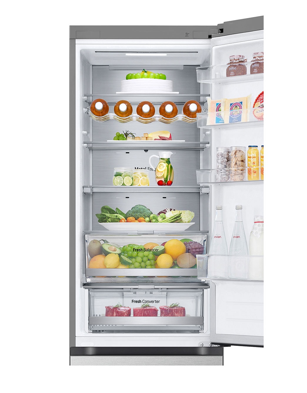 387L NatureFRESH Fridge Freezer, Metal Sorbet | LG UK
