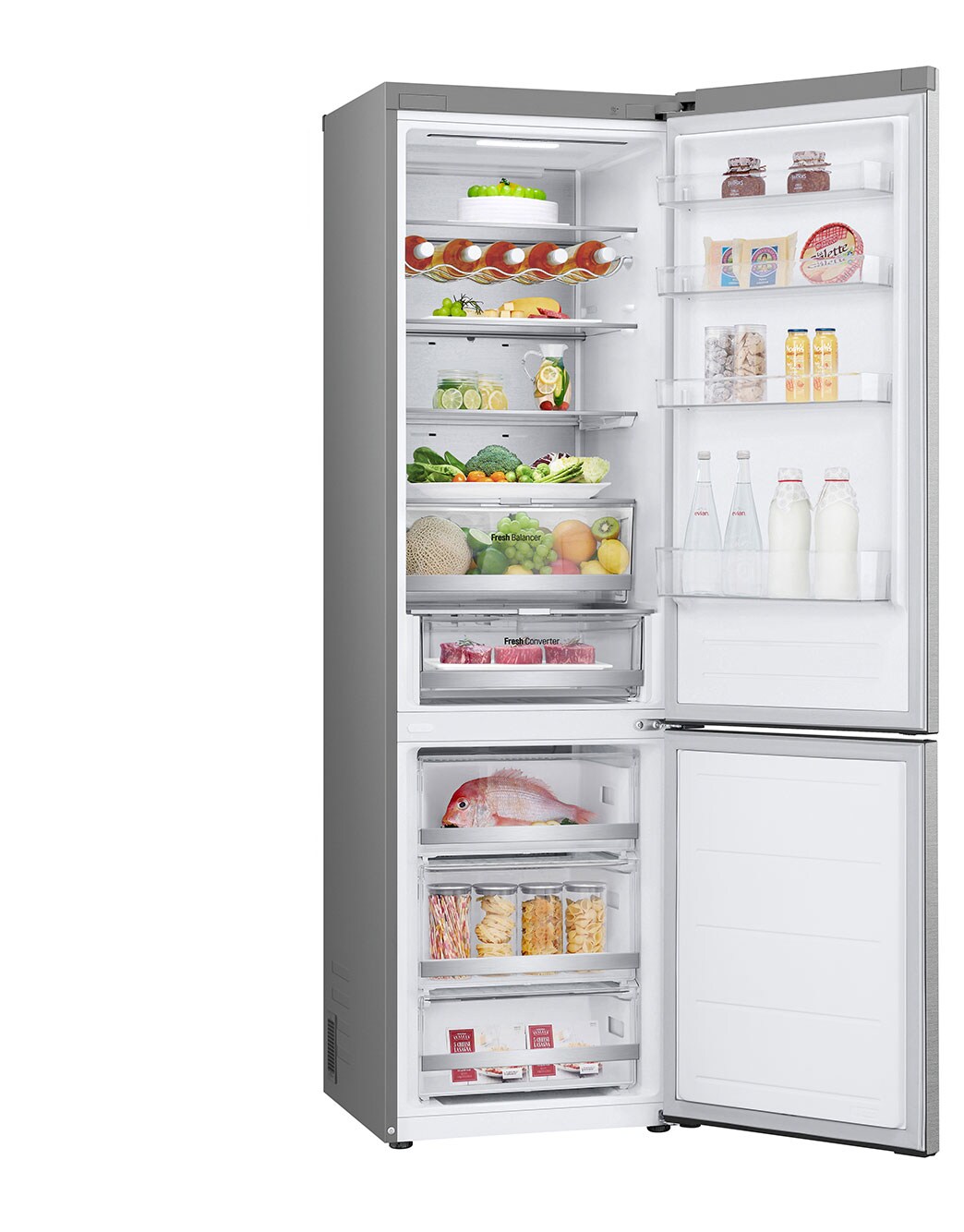 387L NatureFRESH Fridge Freezer, Metal Sorbet | LG UK