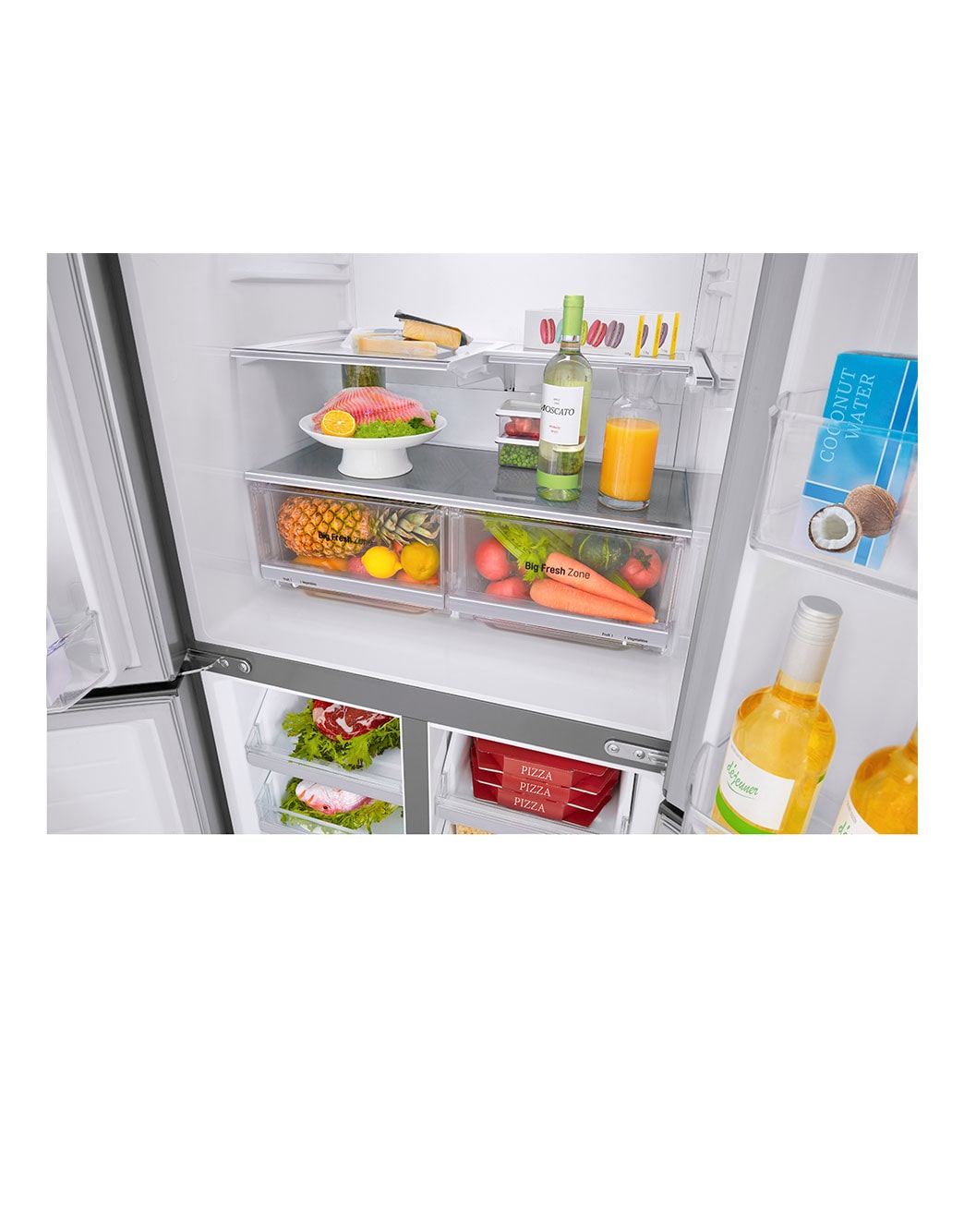 530L Slim Multi-Door Fridge Freezer Shiny Steel | LG UK
