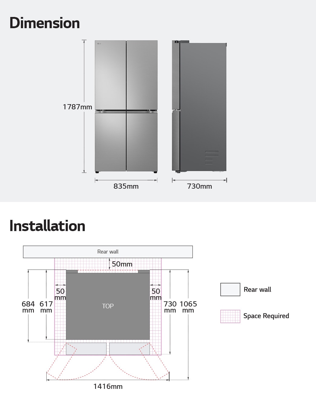 Multi Door Refrigerator Prime Silver GMB860PYDE | LG UK