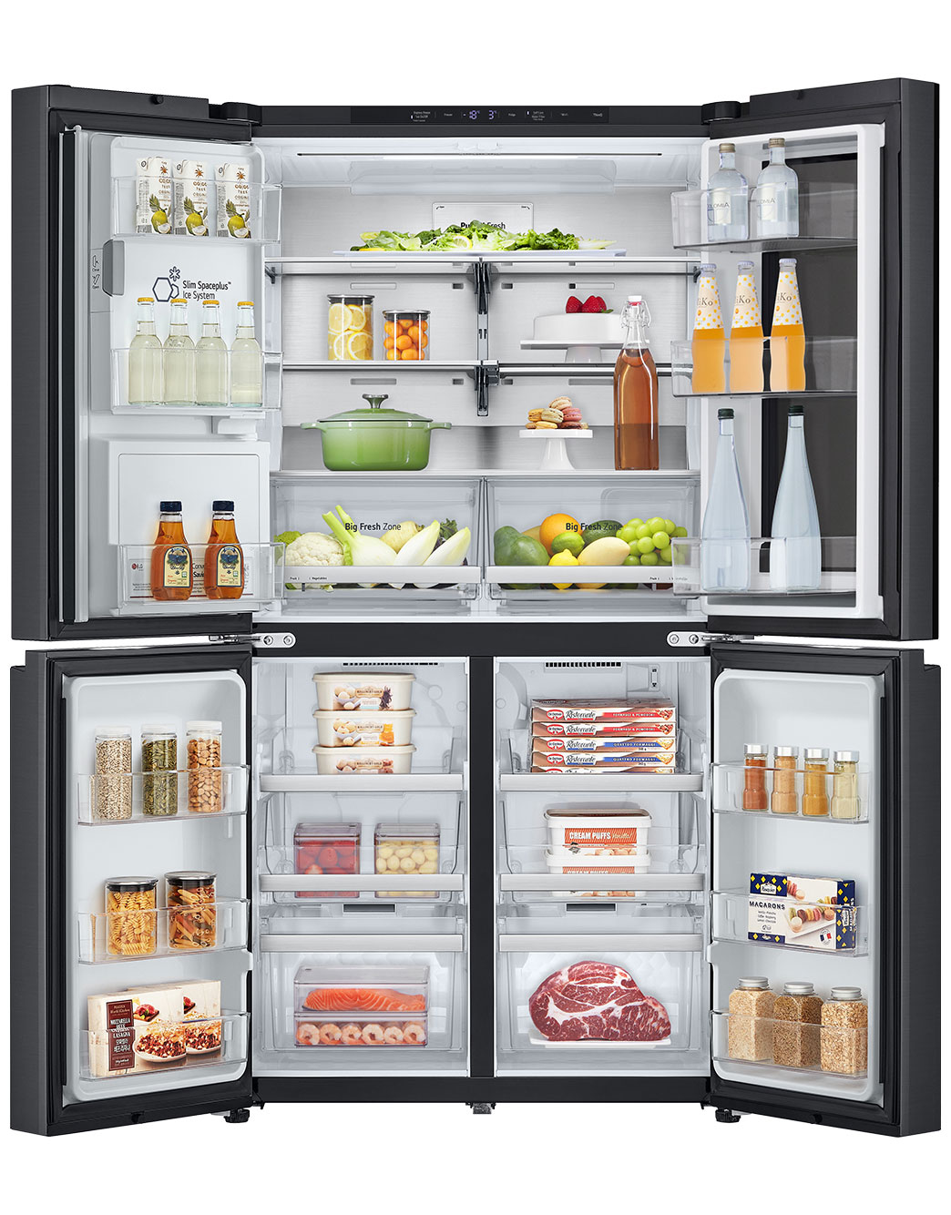 638L Multi 4 Door Fridge Freezer Black Steel | LG UK