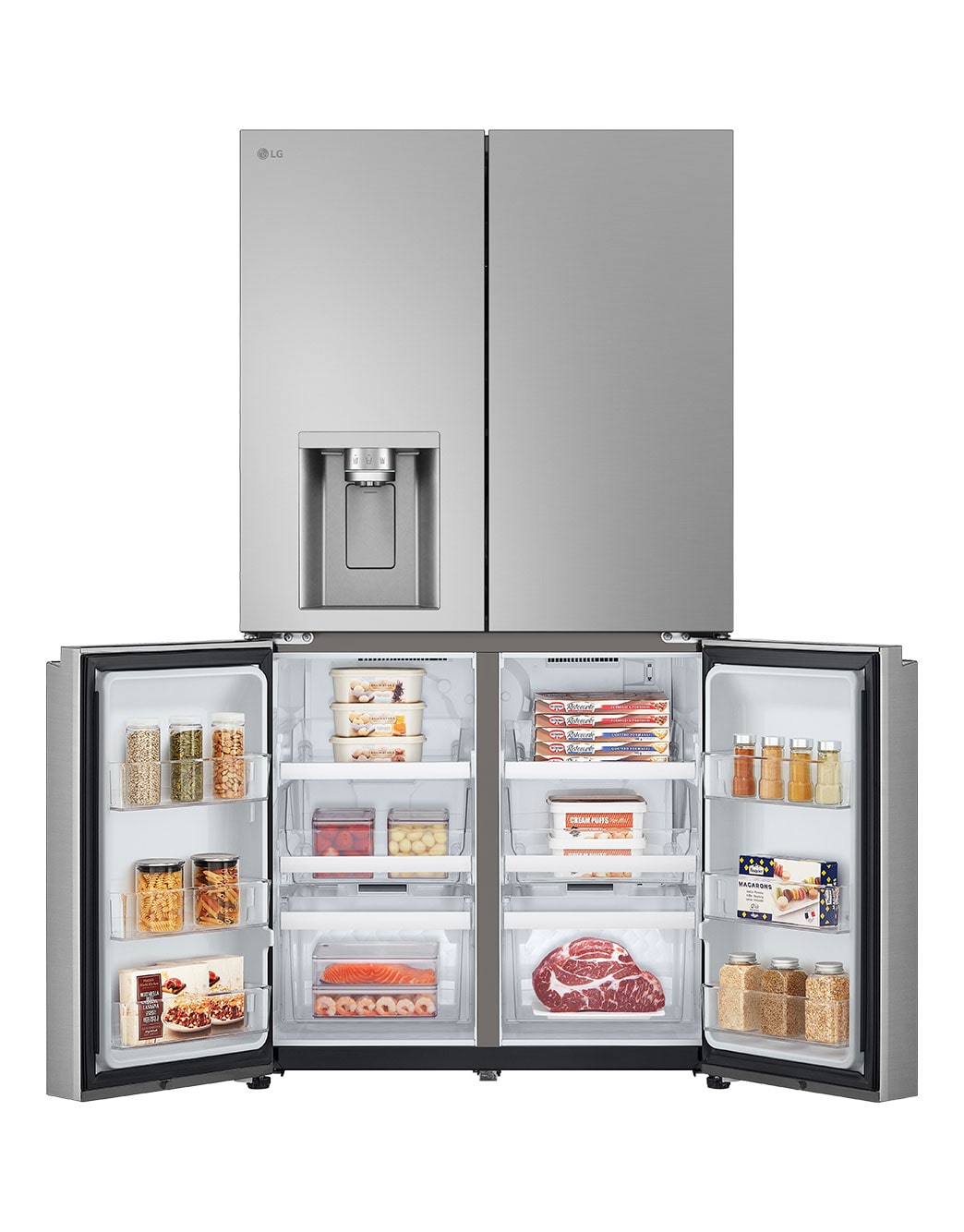 637L Multi 4 Door Smart Fridge Freezer Silver | LG UK