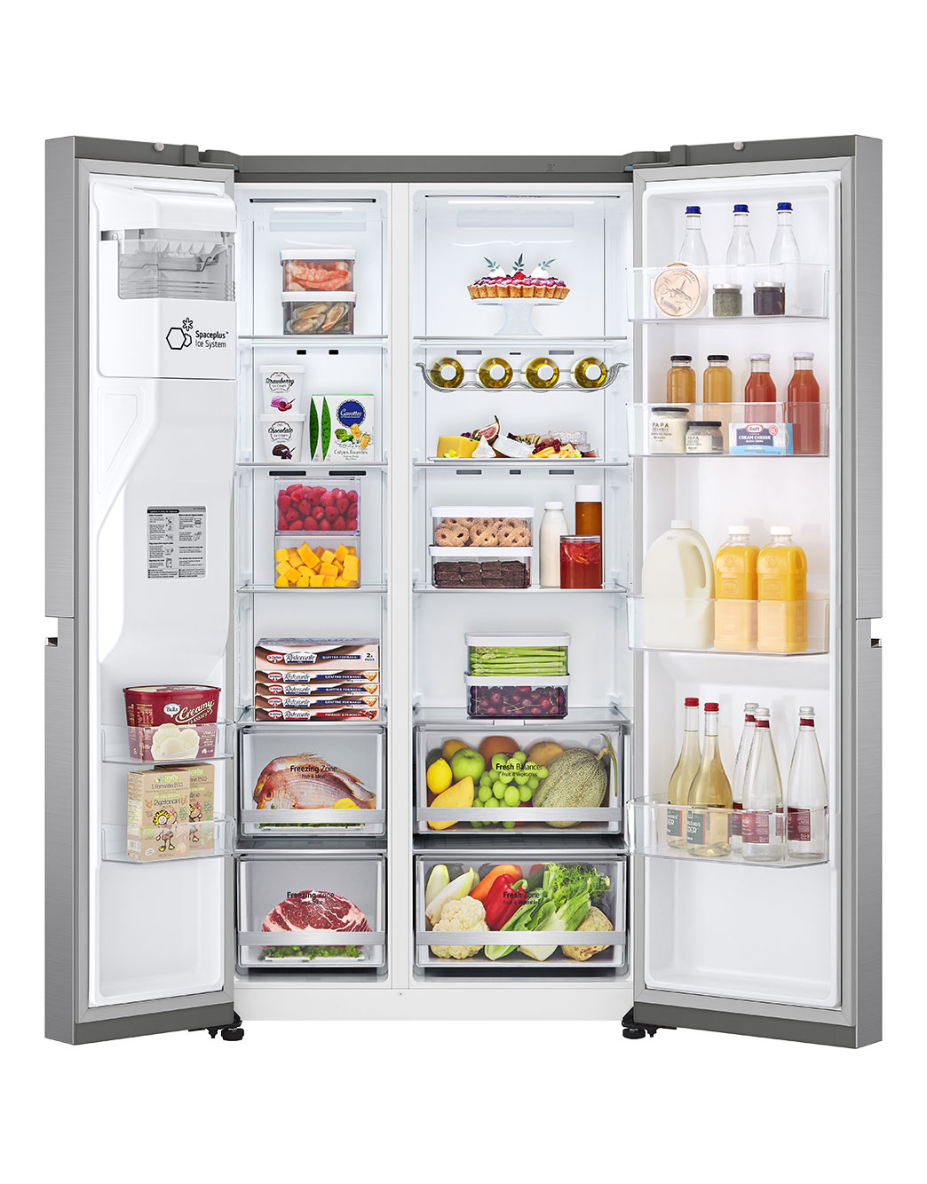 635L American Style Fridge Freezer Shiny Steel | LG UK