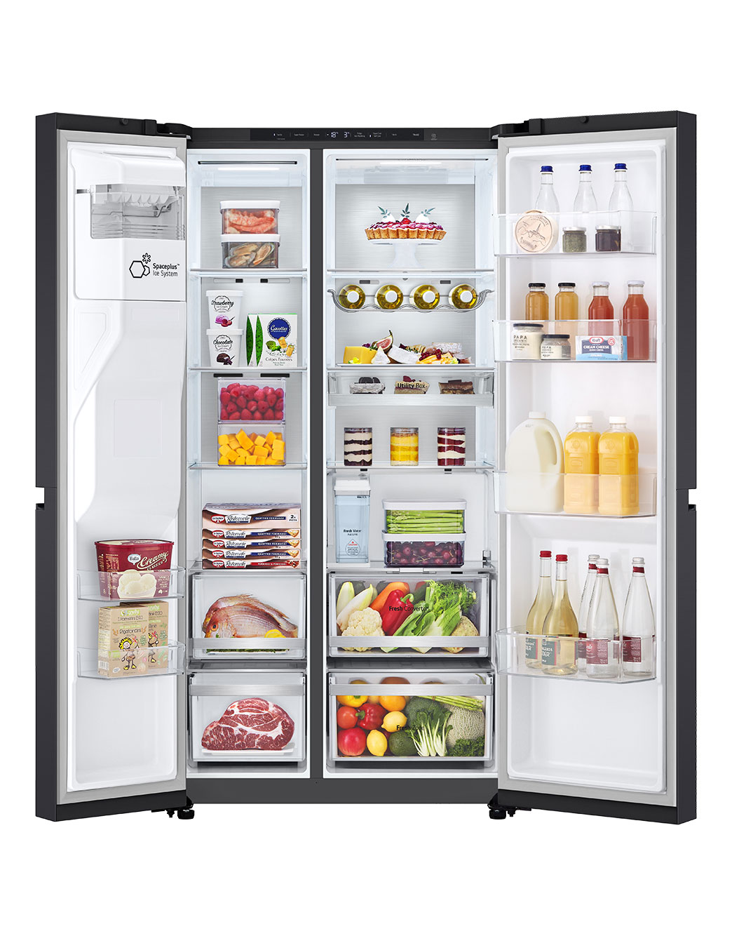 628L Side-By-Side Fridge Freezer Matte Black | LG UK
