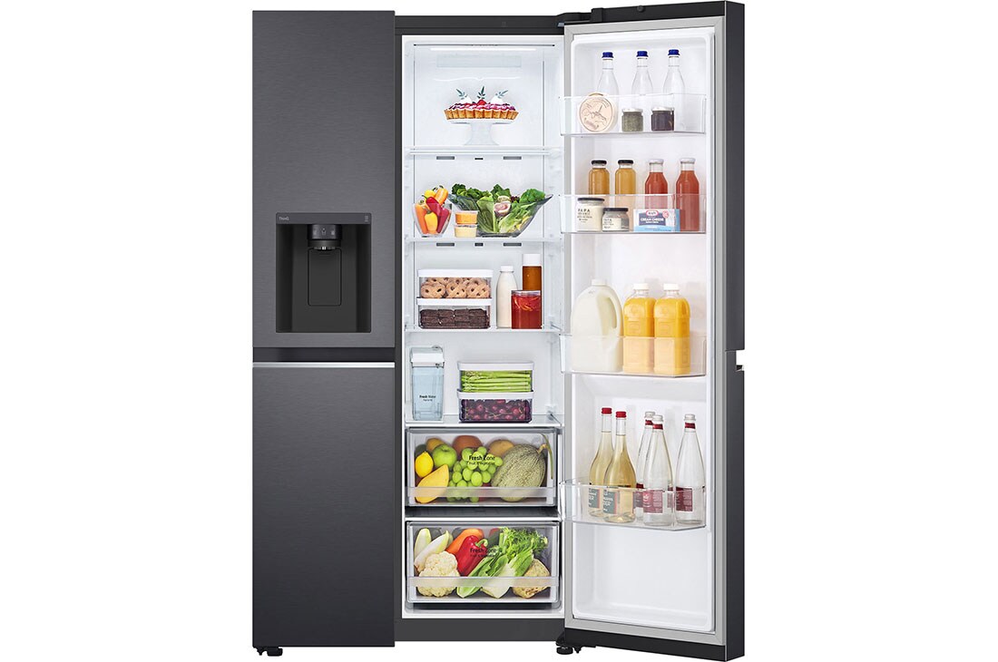 635L American Style Fridge Freezer Matte Black | LG UK