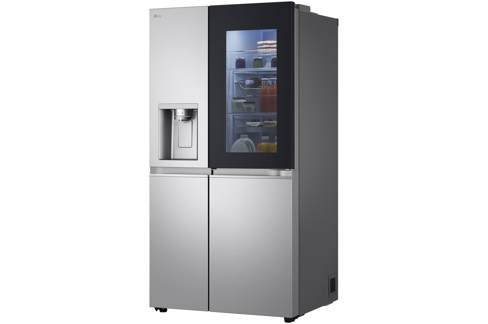 628L Side-By-Side Refrigerator Brushed Steel | LG UK