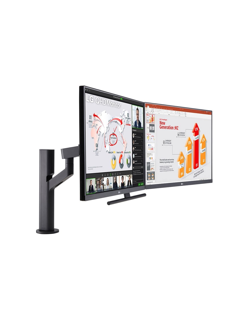 27-inch QHD Monitor Ergo Dual with Daisy Chain - 27QP88D-B2 | LG UK