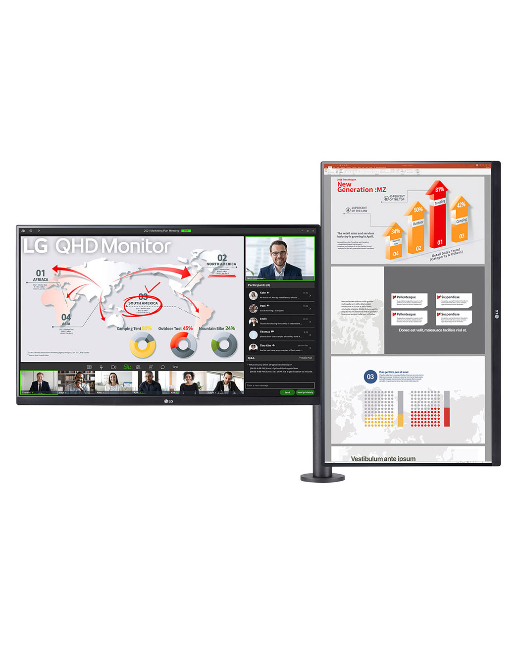 27" Ergo Dual QHD Monitor | LG UK