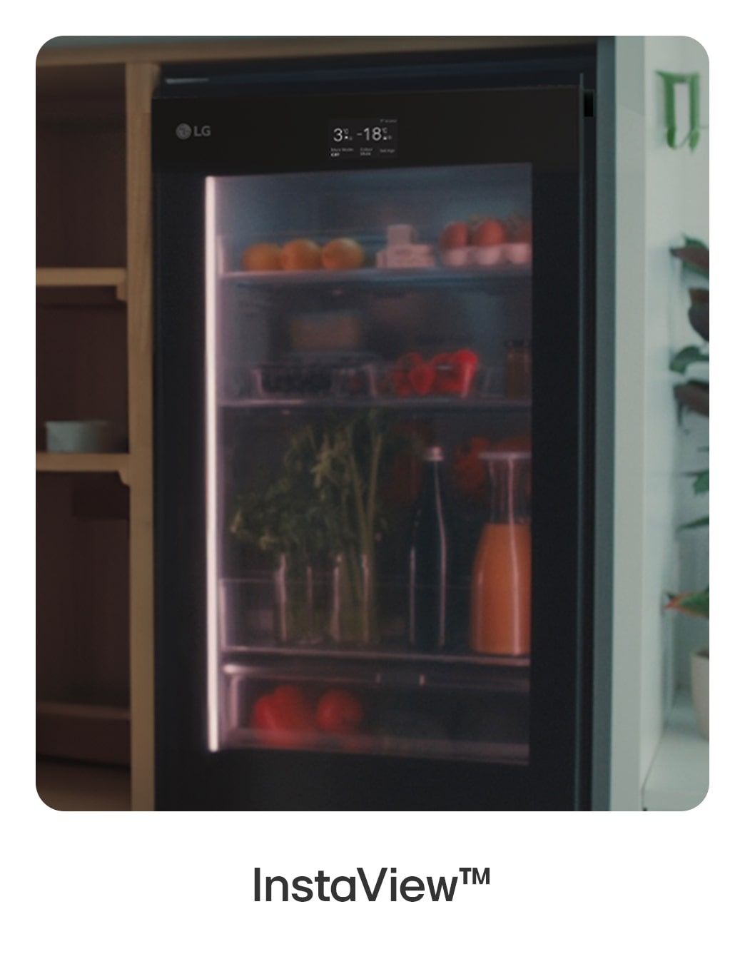 349L InstaView™ Fridge Freezer, Essence Black Steel | LG UK