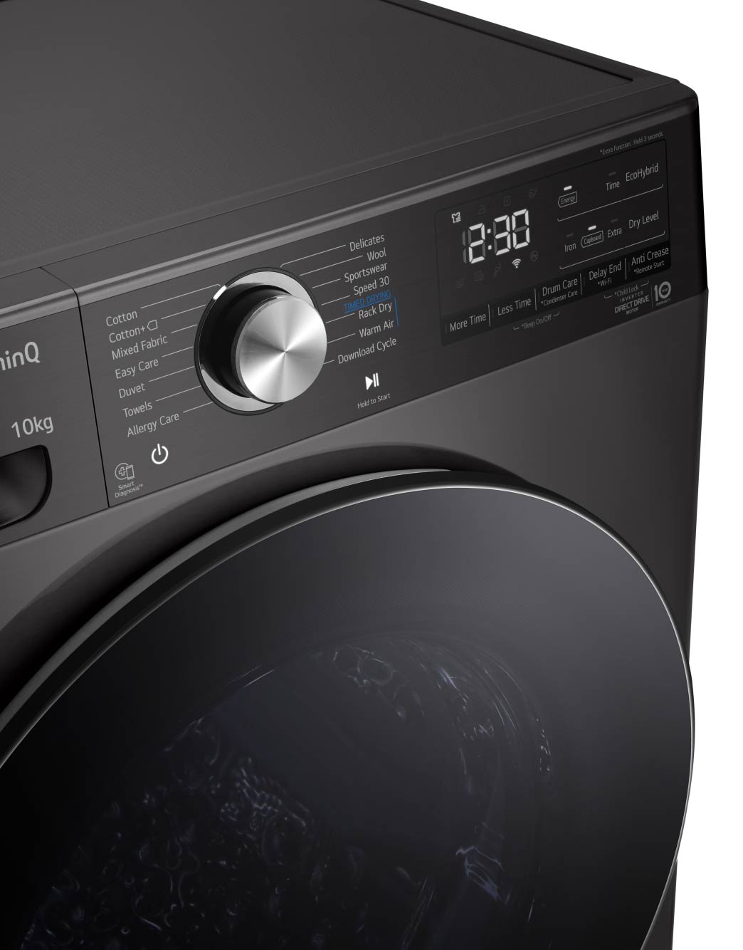 10kg Dual Heat Pump™ Tumble Dryer Black Steel | LG UK