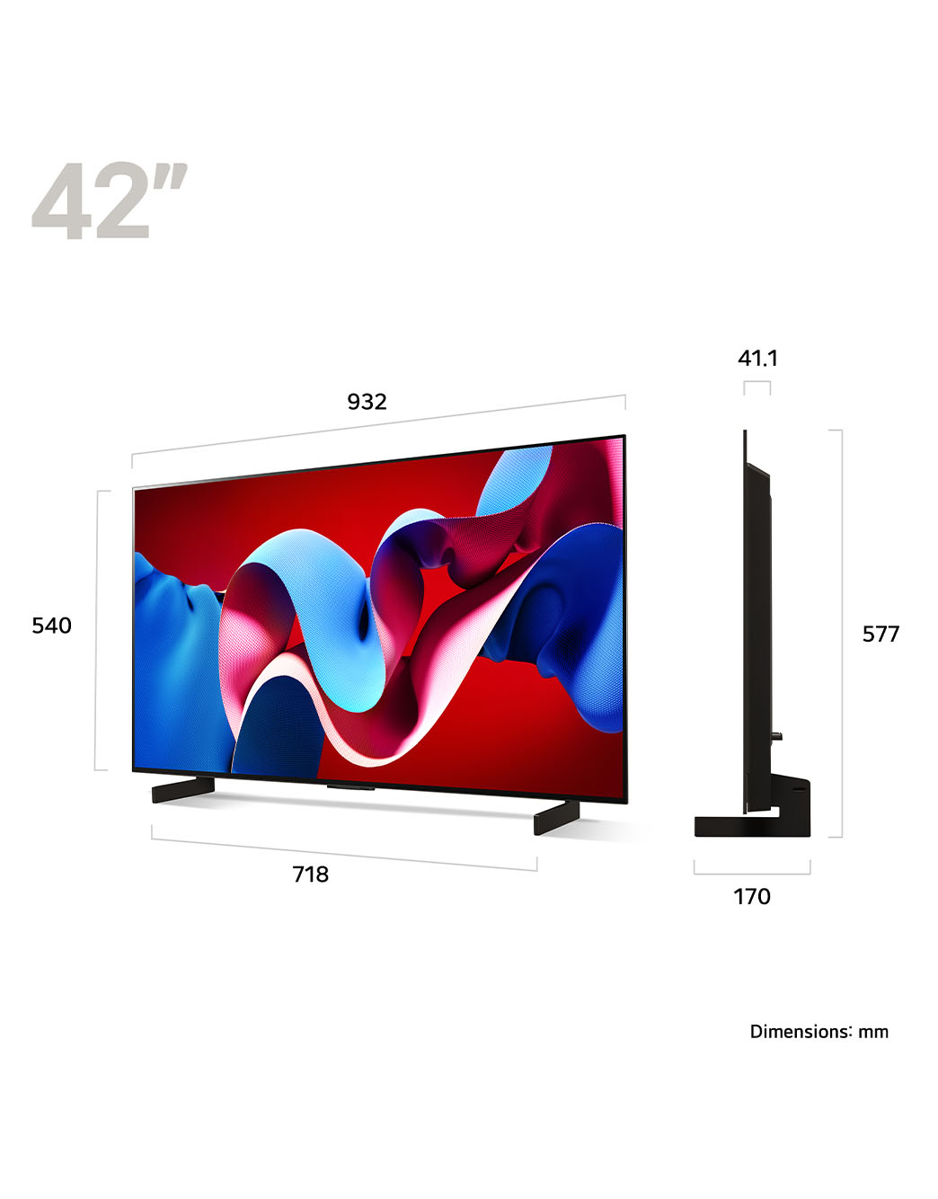 42 inch LG OLED AI C4 4K Smart TV 2024 - OLED42C44LA.AEK | LG UK