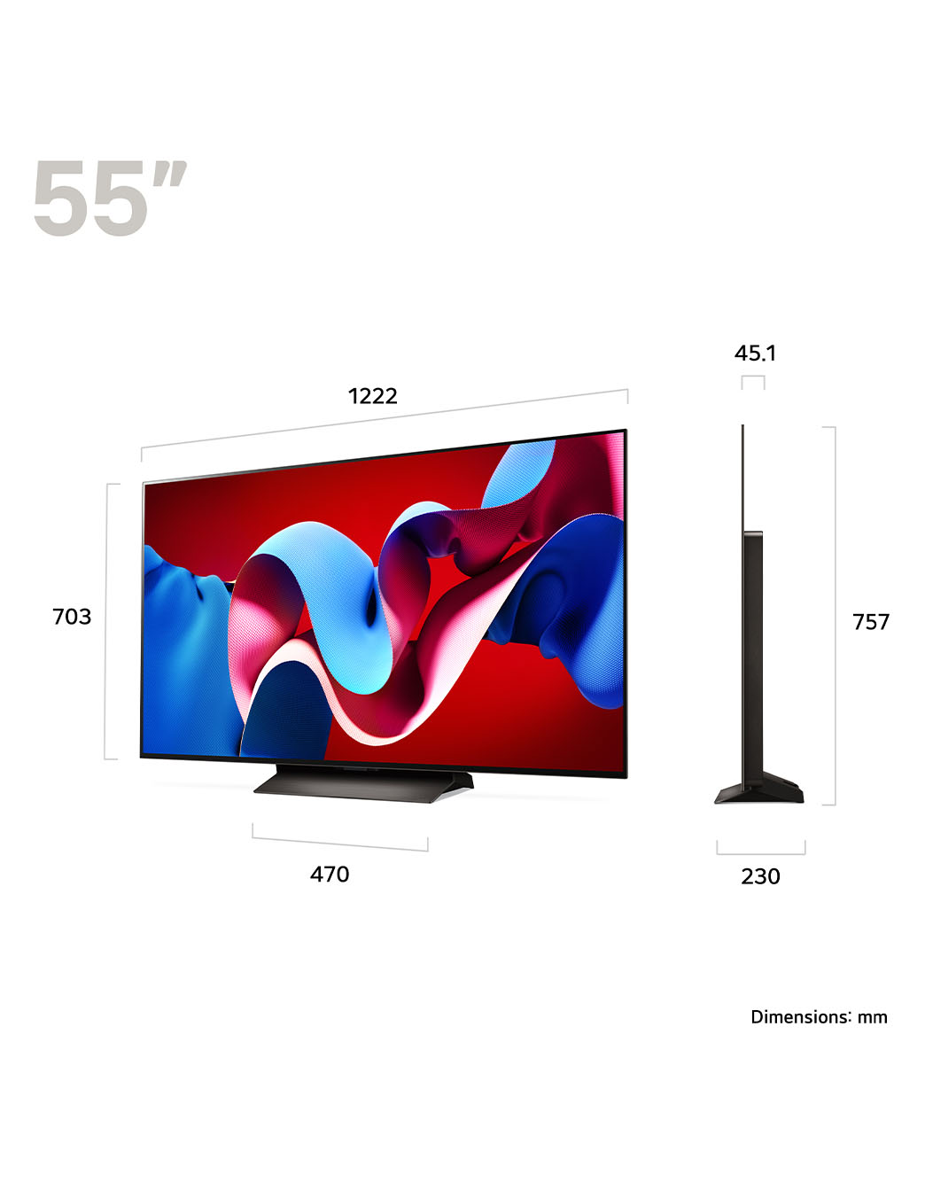 55 inch LG OLED evo AI C45 Smart TV & 3.1 channel US60T Soundbar | LG ...