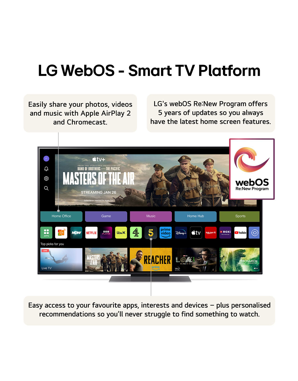 55 inch LG QNED86 4K TV & US70TR Soundbar | LG UK