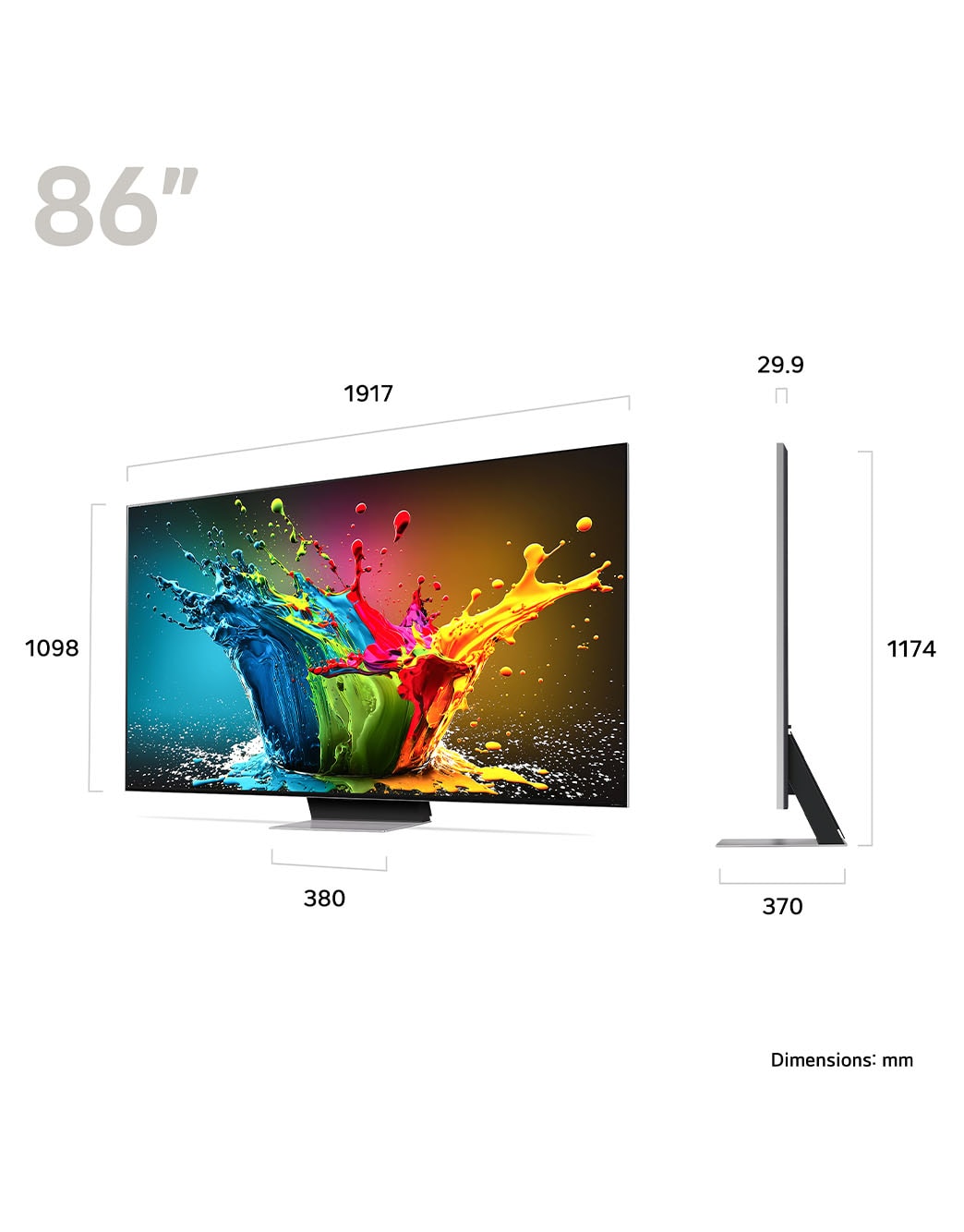 86 inch LG QNED MiniLED AI QNED99 4K Smart TV 2024 - 86QNED99T9B.AEK ...