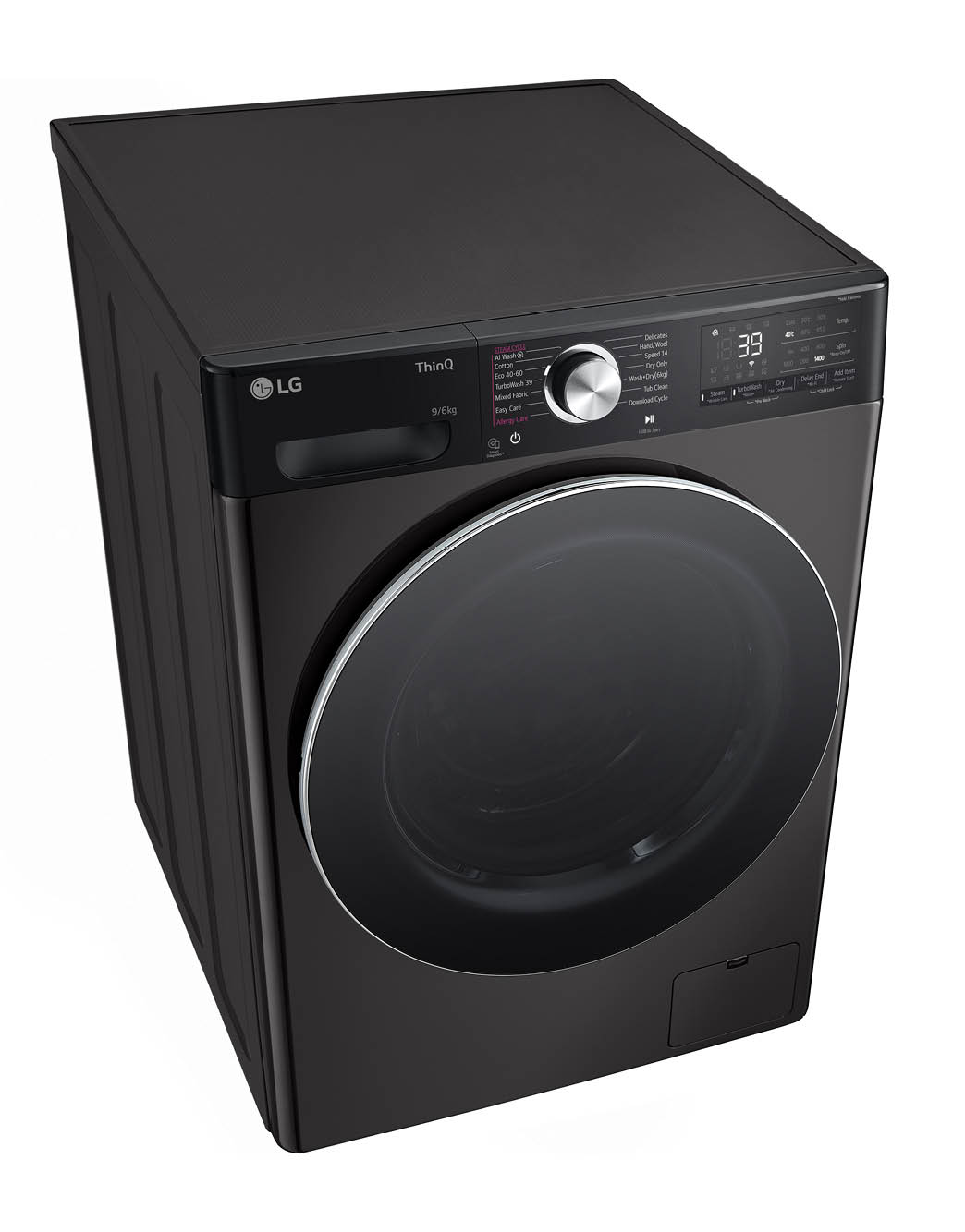 9kg / 6kg DUAL Dry™ Washer Dryer Platinum Black | LG UK