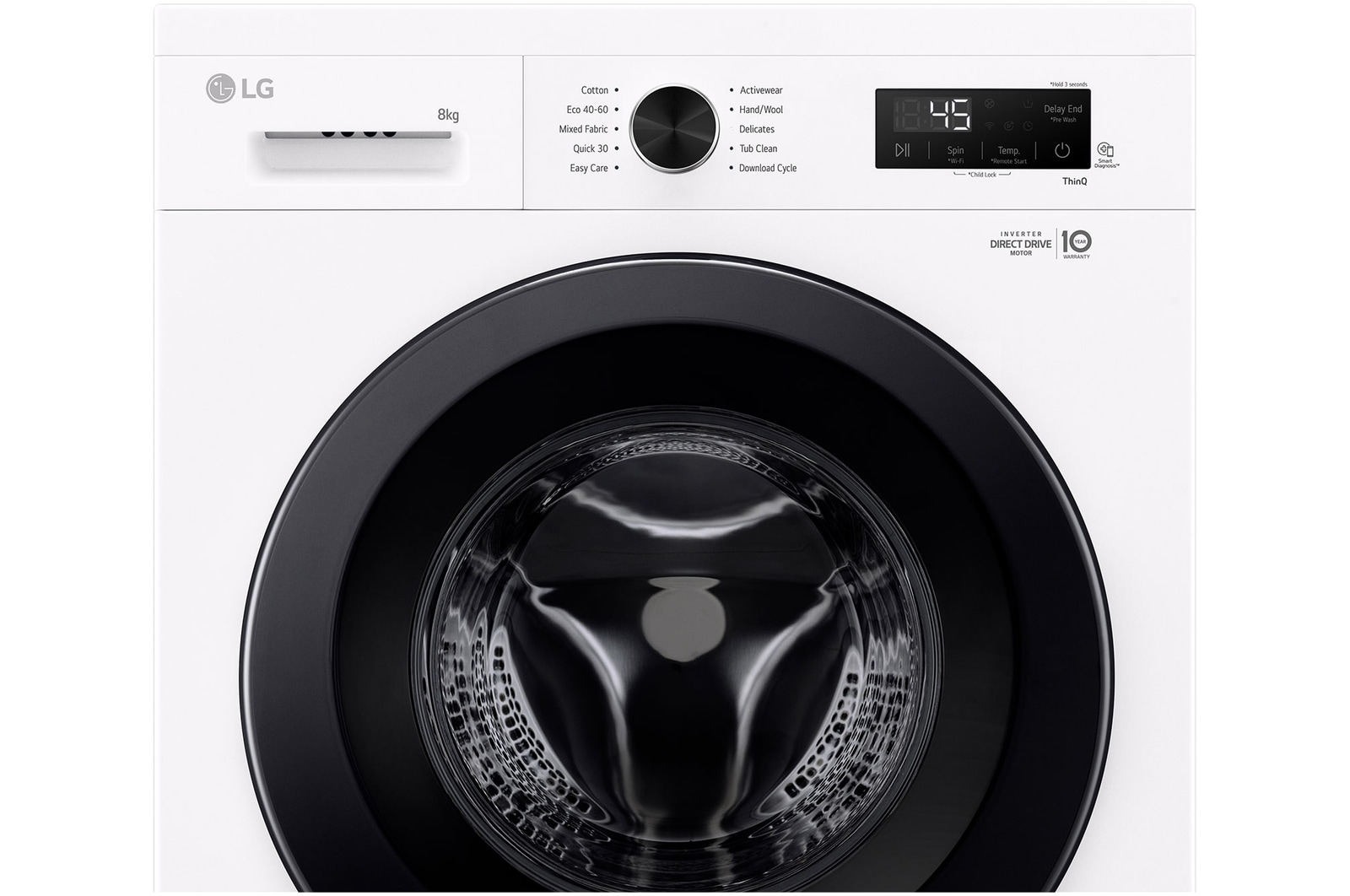 8kg Direct Drive Washing Machine White | LG UK