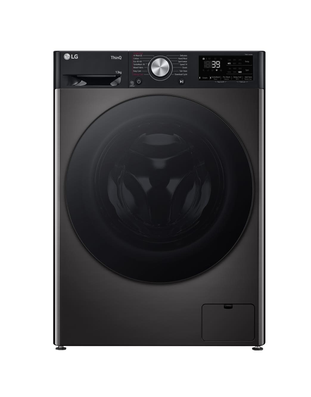 13kg AI Direct Drive Washing Machine Platinum Black | LG UK