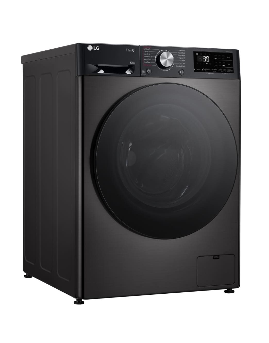 13kg AI Direct Drive Washing Machine Platinum Black | LG UK