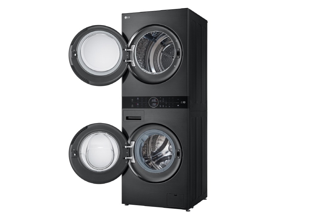 12kg/10kg LG WashTower Platinum Black | LG UK