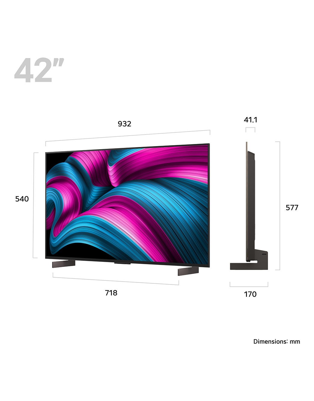 42 inch LG OLED evo AI C5E 4K Smart TV 2025 - OLED42C5ELB | LG UK