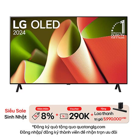 Smart TV LG OLED AI B4 4K 55 Inch 2024 - OLED55B4PSA | LG VN