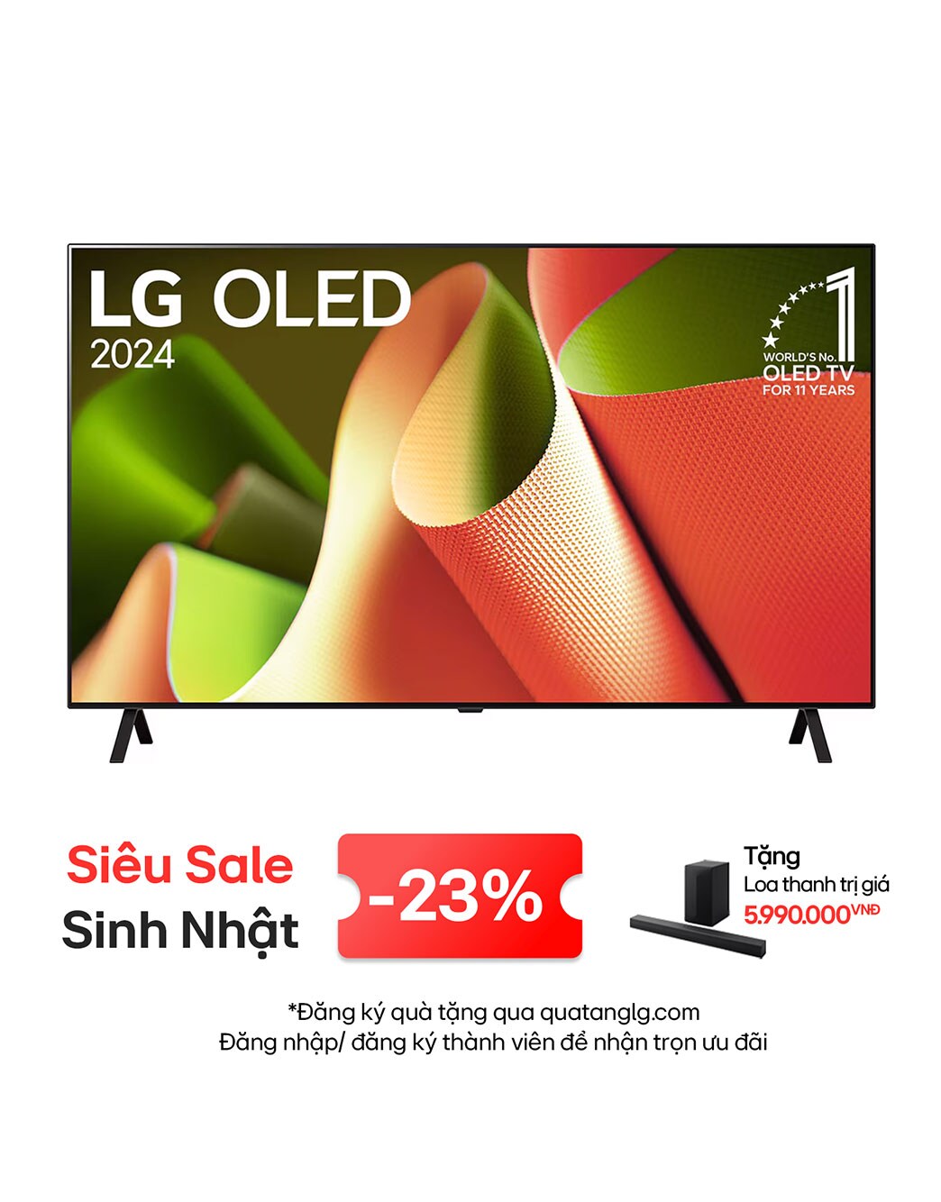 Smart TV LG OLED AI B4 4K 55 Inch 2024 - OLED55B4PSA | LG VN