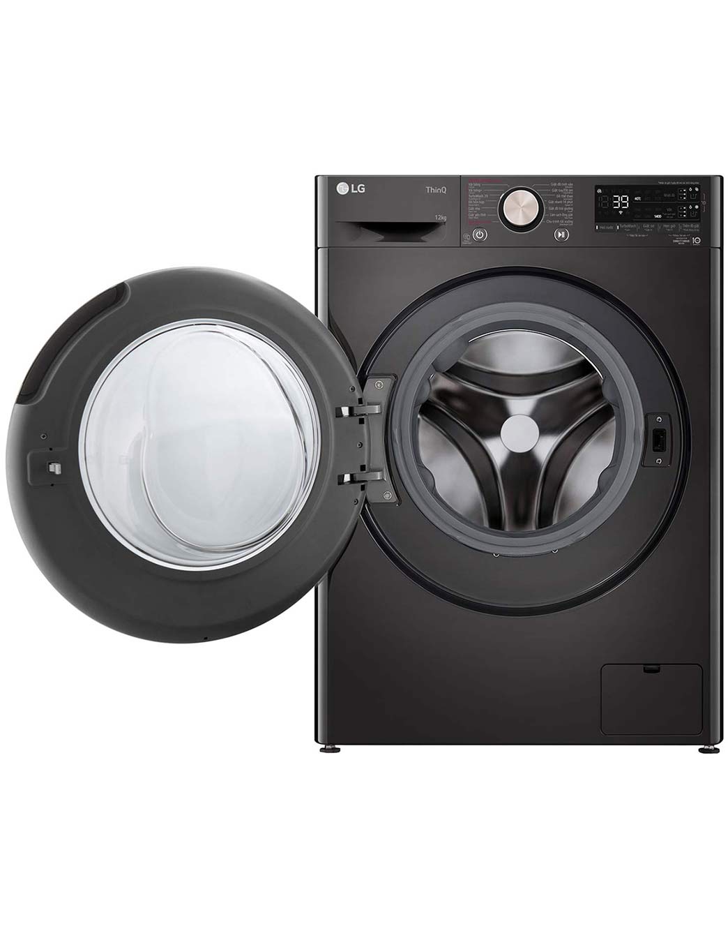 Máy giặt lồng ngang AI DD™ 12kg màu đen FV1412S3B | LG VN