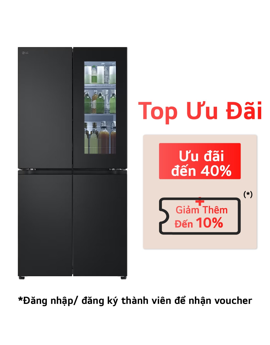 Tủ lạnh LG InstaView™ 530L màu đen LFB53BLMI | LG VN