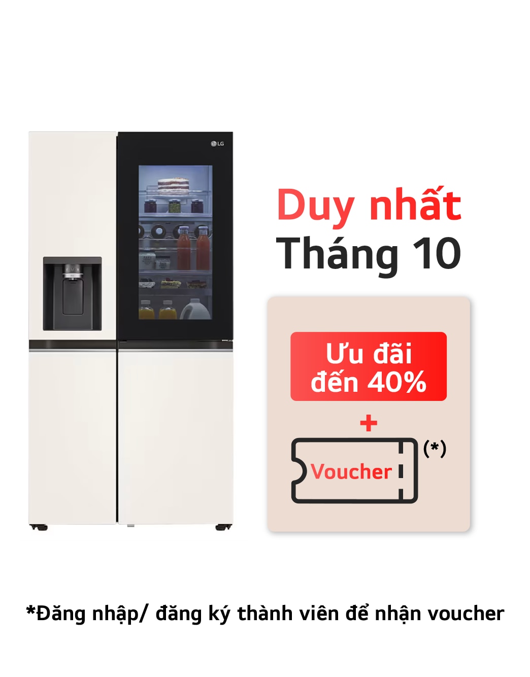 Tủ lạnh LG Instaview Door-in-door và ngăn lấy nước ngoài UV nano 635L màu be GR-X257BG - GR ...