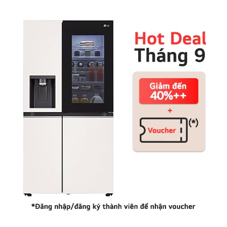 Tủ lạnh LG Instaview Door-in-door và ngăn lấy nước ngoài UV nano 635L màu be GR-X257BG - GR ...