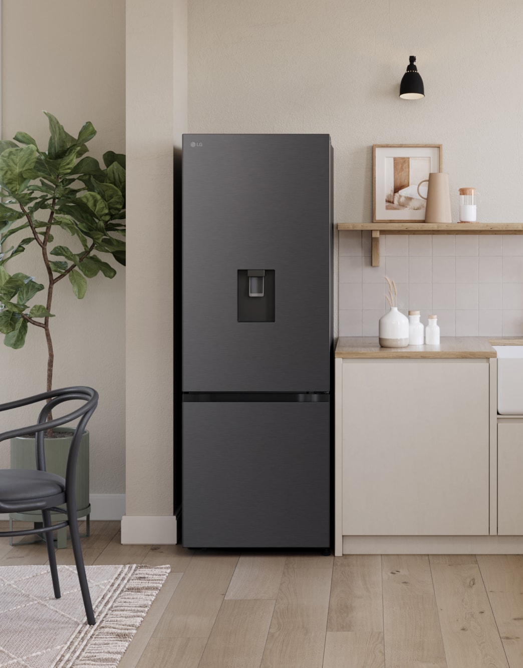 Tủ lạnh LG ngăn đá dưới màu đen 360L LBD33BLMA | LG VN