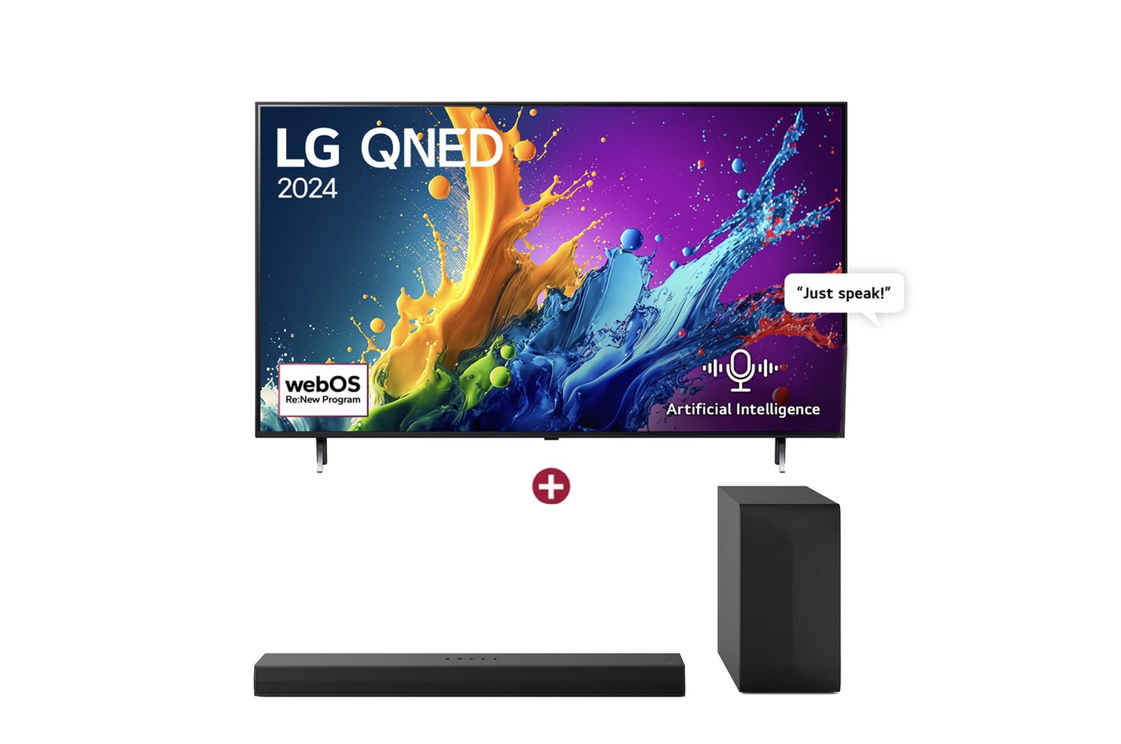 55 Inch LG QNED QNED80 4K Smart TV and S60T Soundbar - 55QNED80T6B.S60T ...