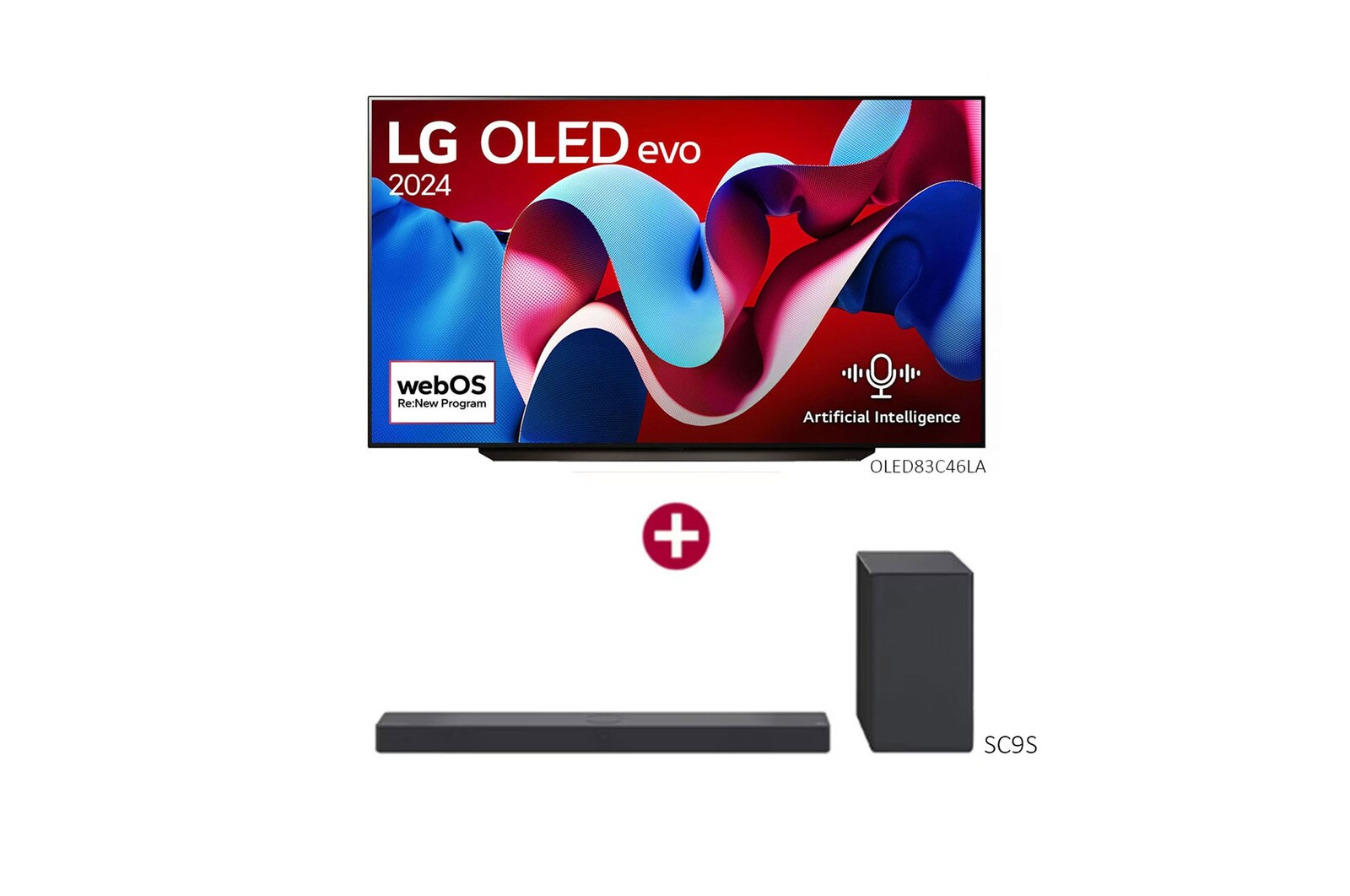 83 Inch LG OLED evo C4 4K Smart TV & SC9S soundbar - OLED83C4.SC9S | LG ZA