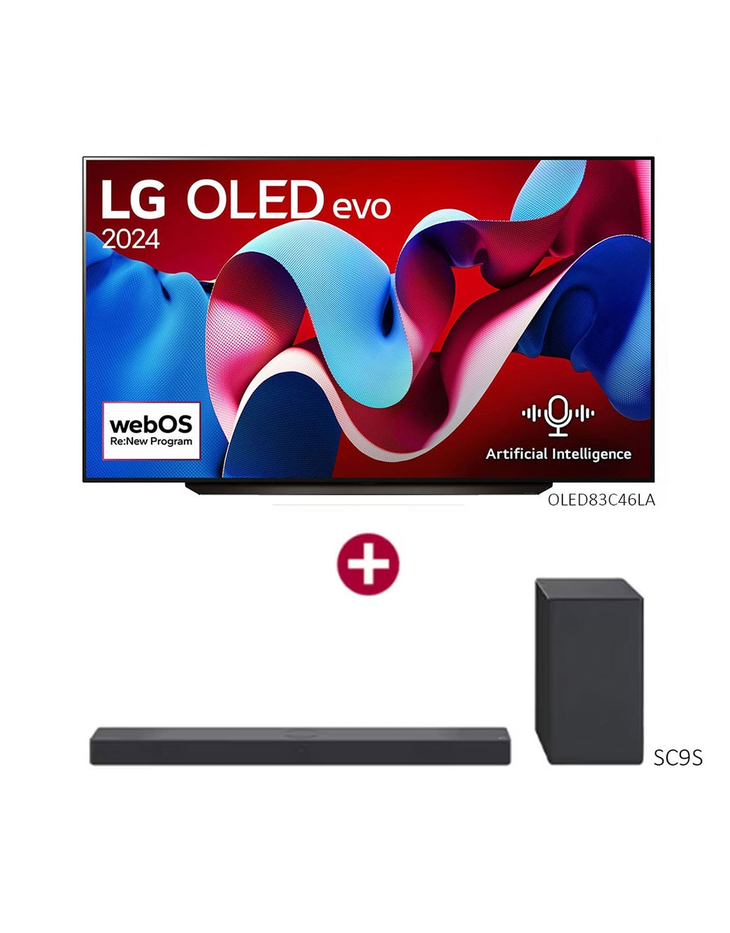 83 Inch LG OLED evo C4 4K Smart TV & SC9S soundbar - OLED83C4.SC9S | LG ZA