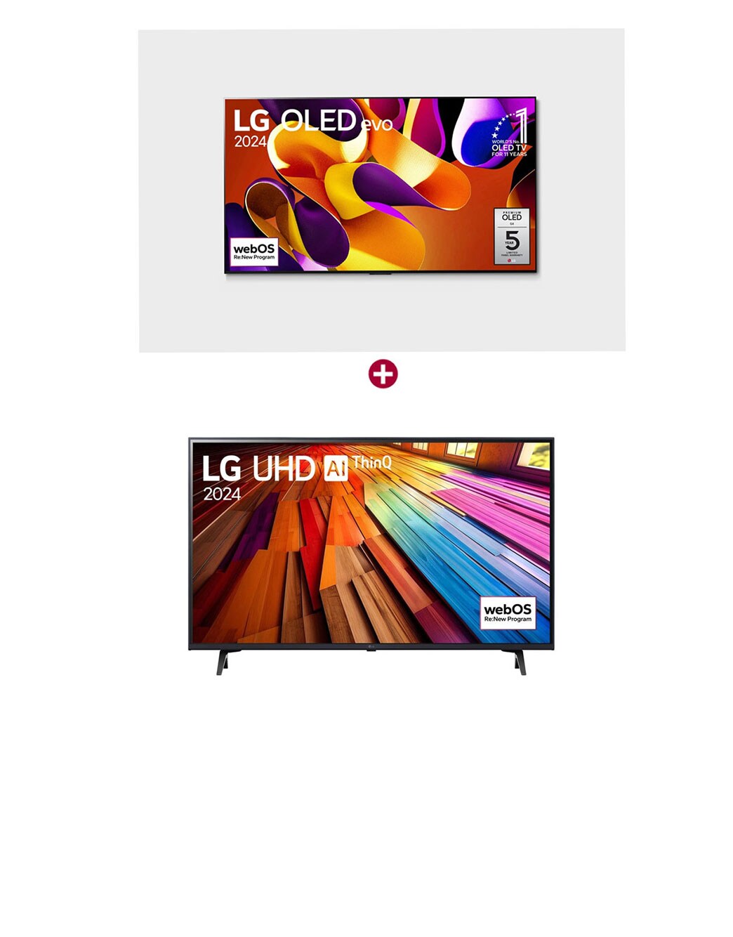 65 Inch LG OLED evo G4 and 43 Inch LG UHD UT80 4K Smart TV Bundle ...