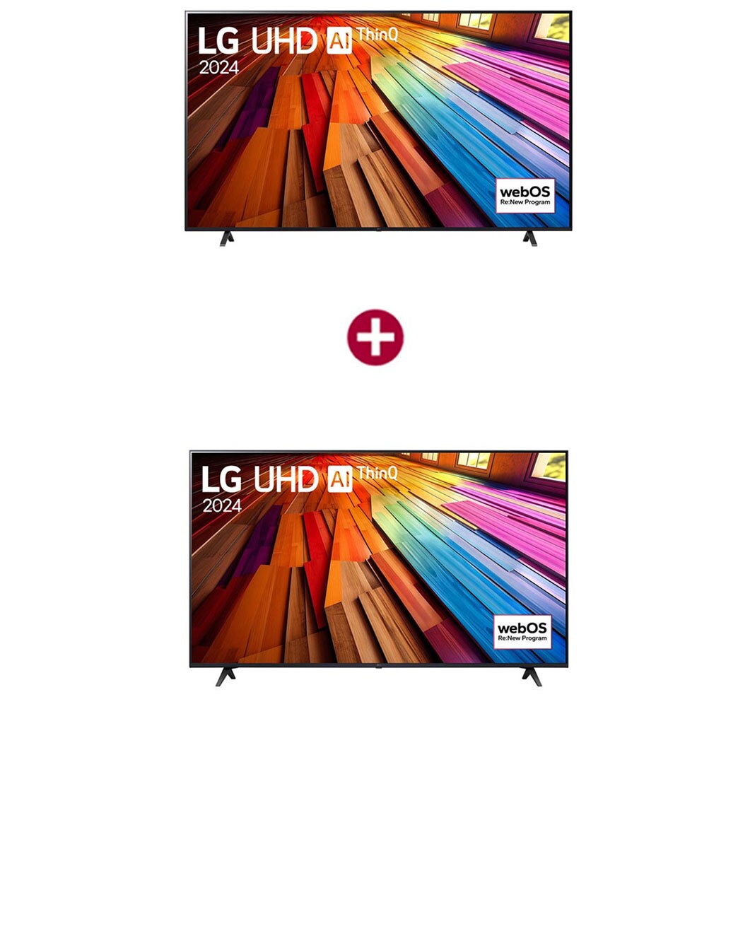 75 Inch LG UHD UT80 4K and 43 Inch LG UHD UT80 4K Smart TV Bundle - 75UT8000.43UT800 | LG ZA