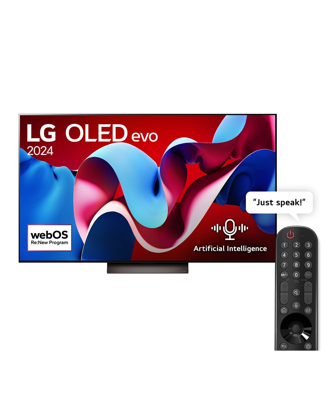 65 Inch LG OLED evo C4 4K Smart TV AI Magic remote Dolby Vision webOS24 2024 - OLED65C46LA | LG ZA