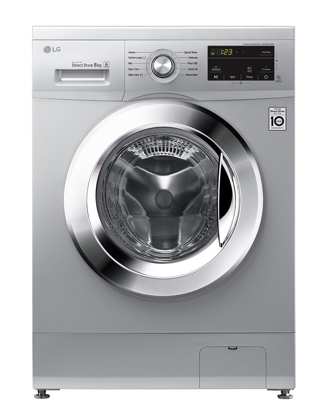 8kg Luxury Silver Front Loader Washing Machine - FH2J3TDNP5P | LG South ...