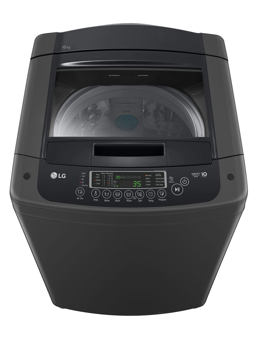 18kg Top Loader with Smart Inverter in Black Finish - T1885NEHT2 | LG ZA
