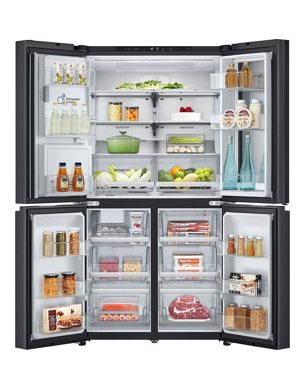 900L Door-in-Door Fridge with UVnano Black | LG ZA