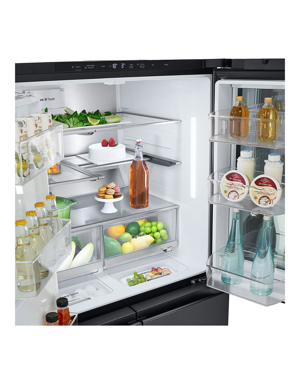 900L Door-in-Door Fridge with UVnano Black | LG ZA