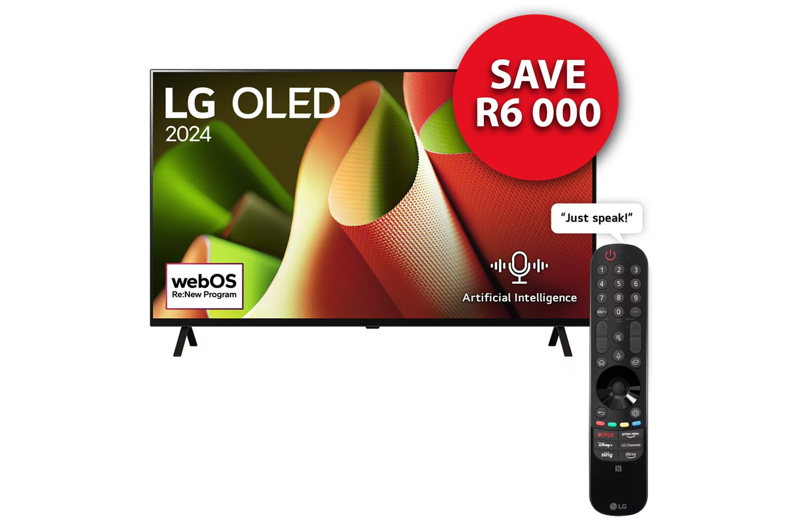 55 Inch LG OLED B4 4K Smart TV AI Magic remote Dolby Vision webOS24 ...
