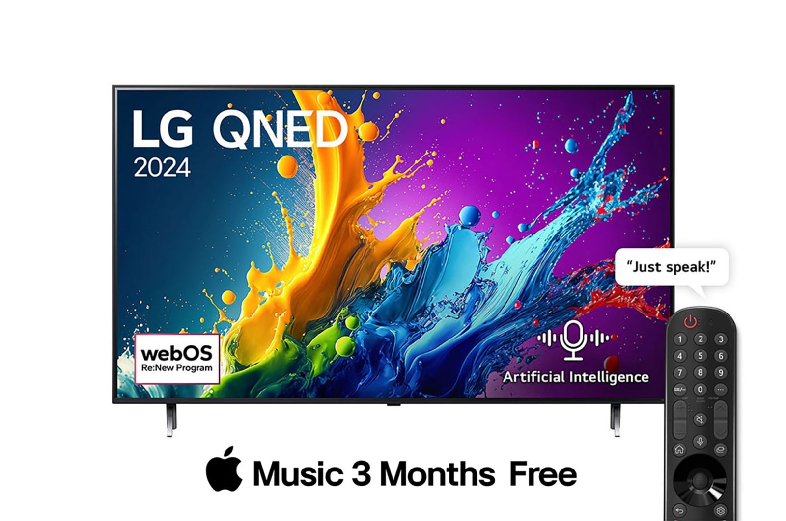 75 Inch LG QNED QNED80T 4K Smart TV AI Magic remote HDR10 webOS24 ...