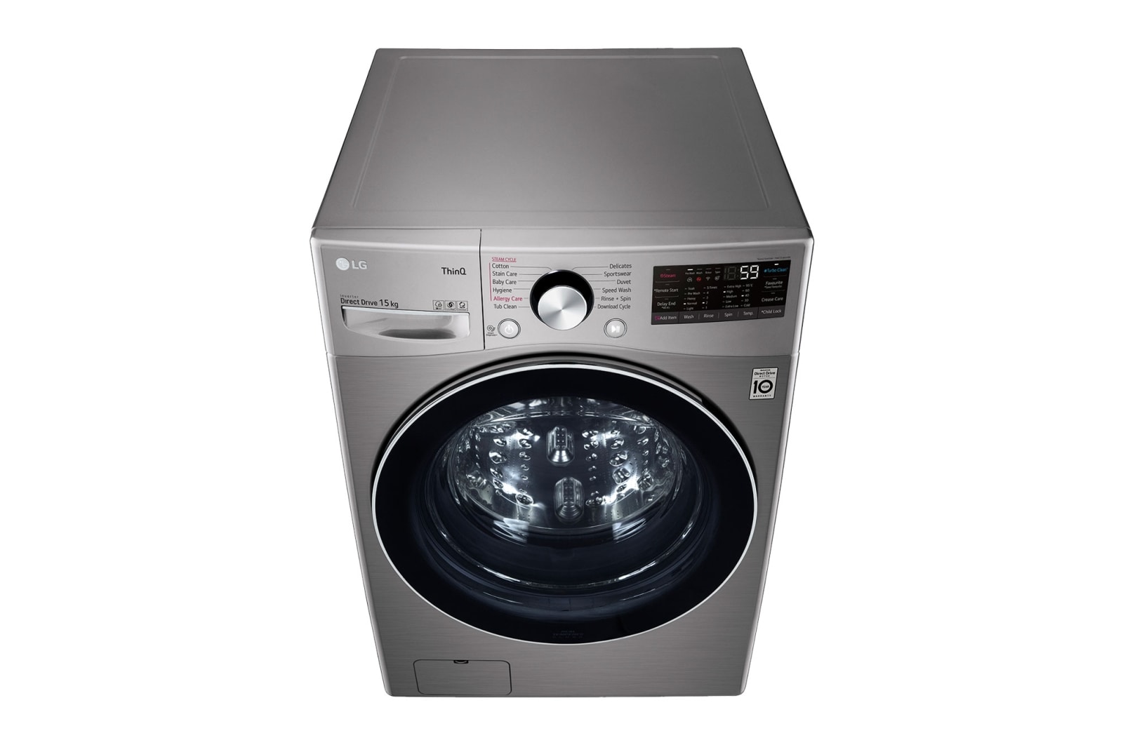 LG 15kg Front Load Washing Machine | Platinum Silver | LG EA
