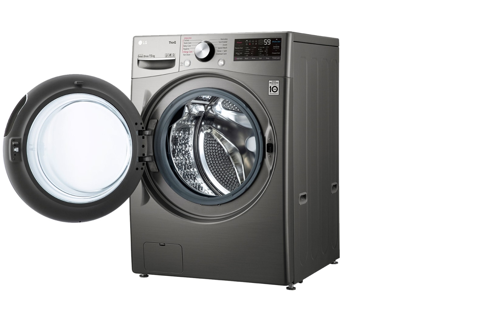 LG 15kg Front Load Washing Machine | Platinum Silver | LG EA