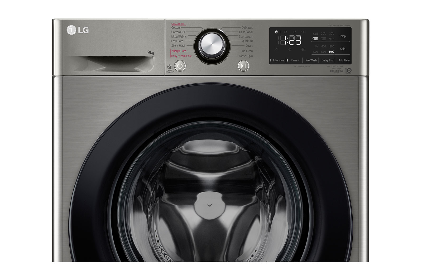 LG 9kg Front Load Washer | Platinum Silver | LG EA