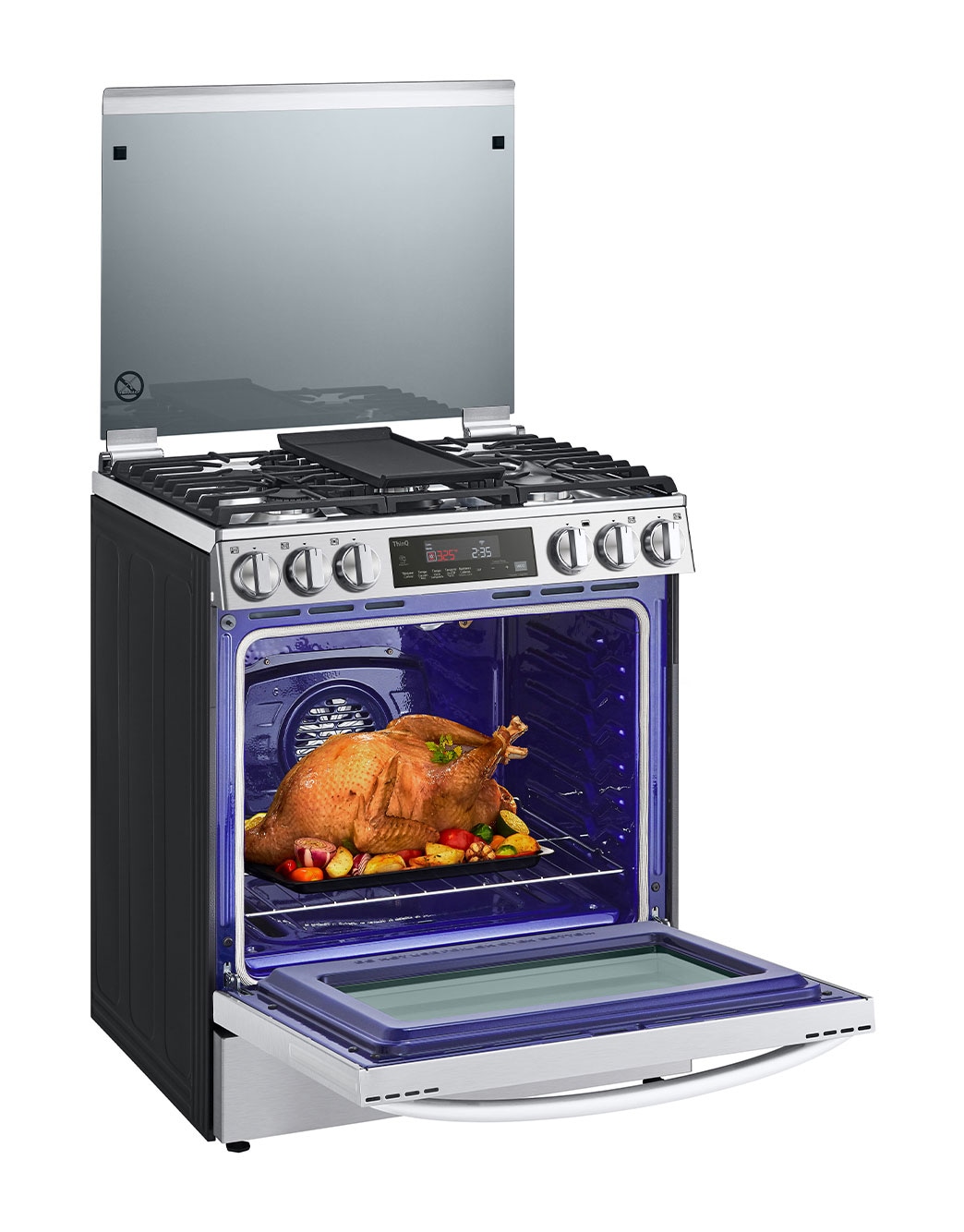 Estufa a Gas 5.8p³ LG LRGL5847S InstaView Air Fryer ThinQ
