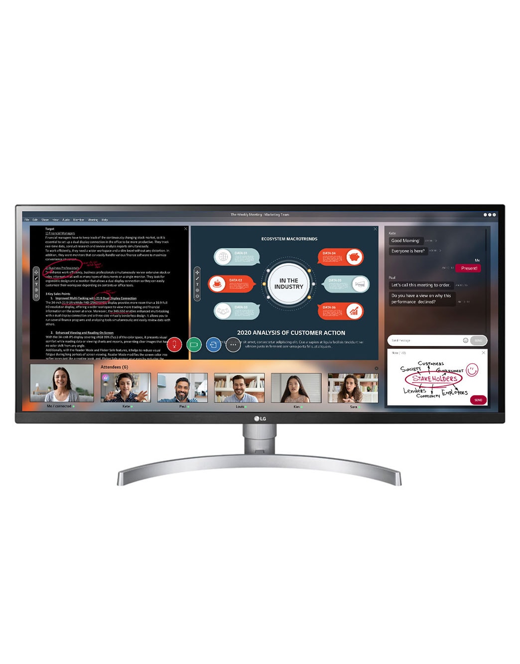 Monitor LED IPS Full HD UltraWide® Class 21:9 34'' LG 34WK650-W | LG ...