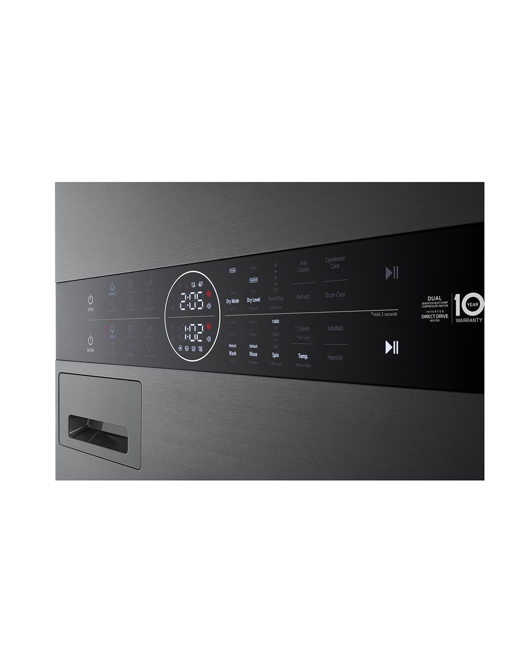 LG WashTower 12/10 kg, Steam WT1210BBF | LG HR