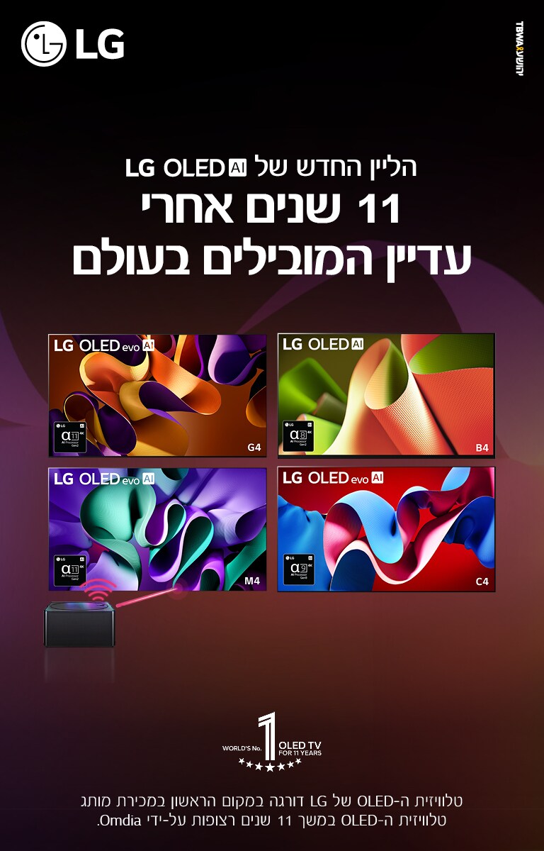 טלוויזיות, מקררים, מכונות כביסה, מיקרוגלים, ועוד| LG ישראל